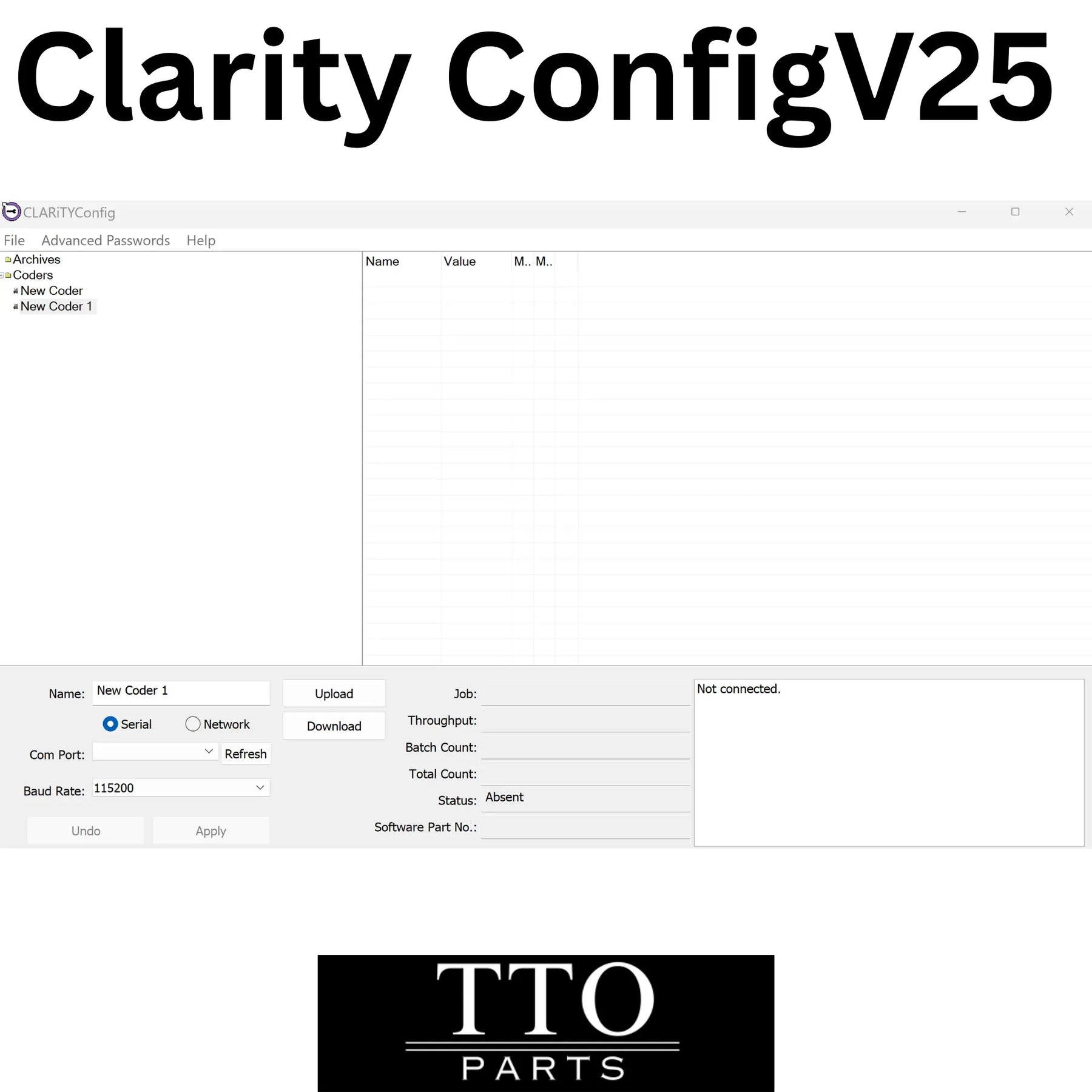 Clarity Config Software Tool Videojet Dataflex TTO and Inkjet Printers